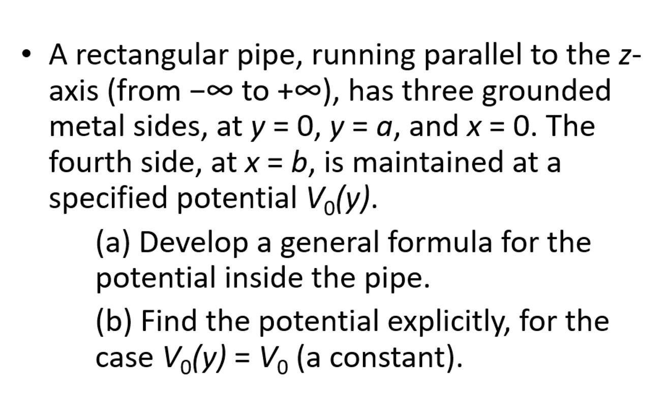 Solved A rectangular pipe, running parallel to the z− axis | Chegg.com