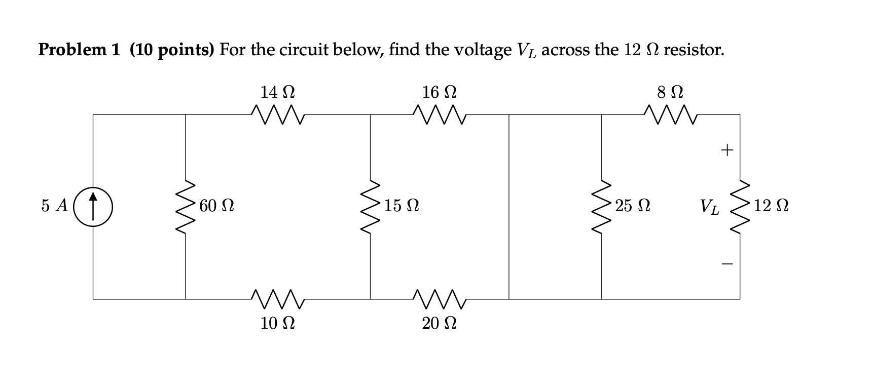 Solved Problem 1 (10 ﻿points) ﻿For the circuit below, find | Chegg.com