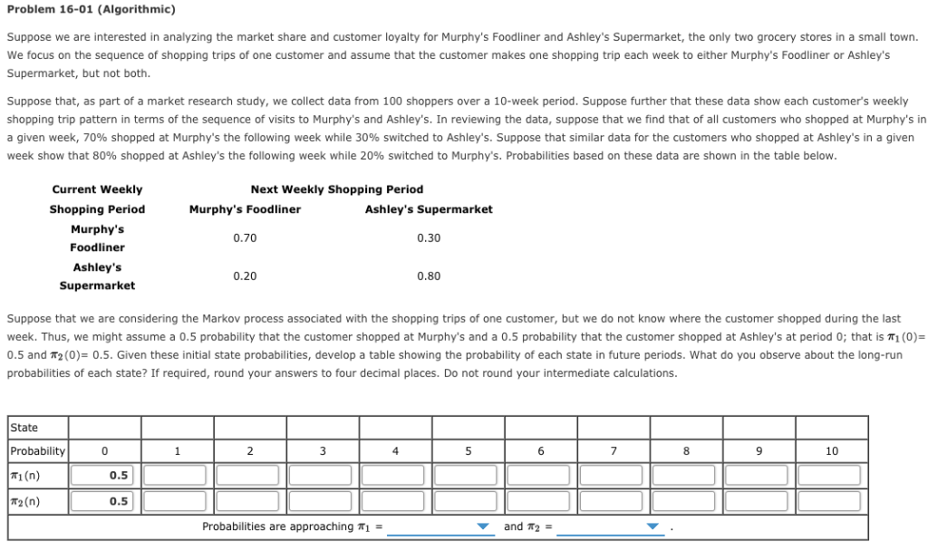 Solved Problem 16-01 (Algorithmic) Suppose we are | Chegg.com