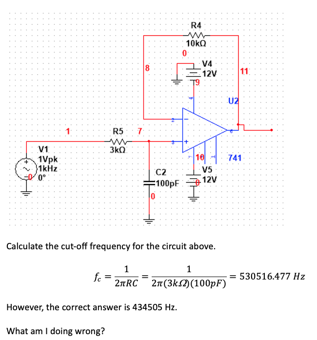 Solved Calculate the cut-off frequency for the circuit | Chegg.com