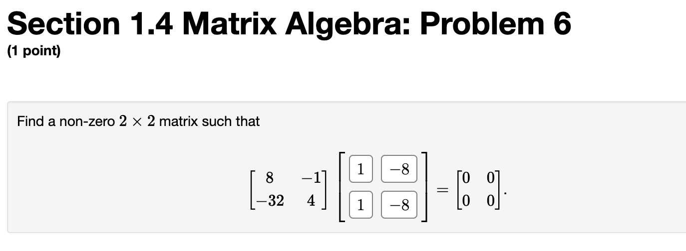Solved Section 1 4 Matrix Algebra Problem 6 1 Point Find
