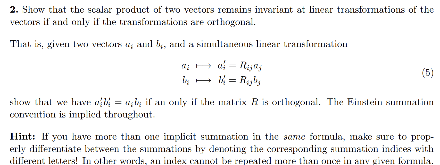 Solved 2. Show that the scalar product of two vectors | Chegg.com