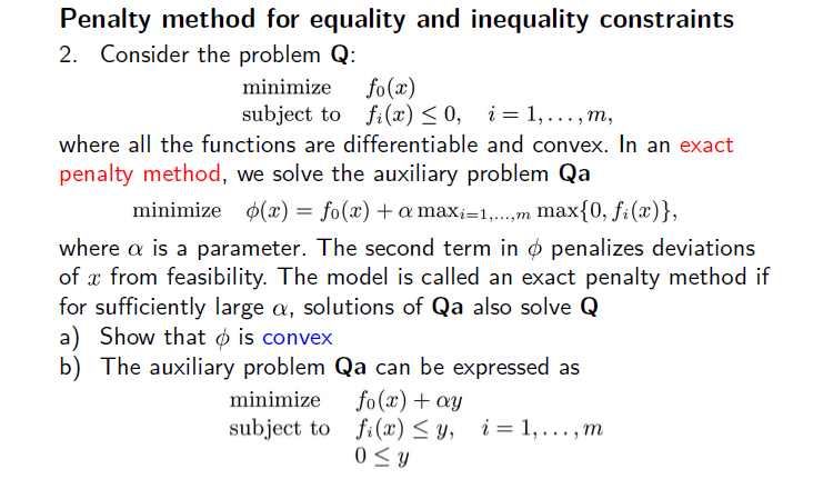 Penalty method for equality and inequality | Chegg.com
