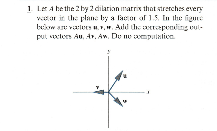 Solved Let A be the 2 by 2 dilation matrix that stretches | Chegg.com