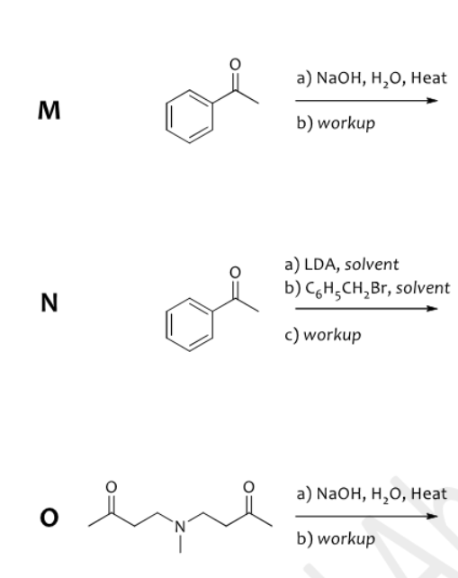 Solved a) NaOH, H, O, Heat M b) workup a) LDA, solvent | Chegg.com