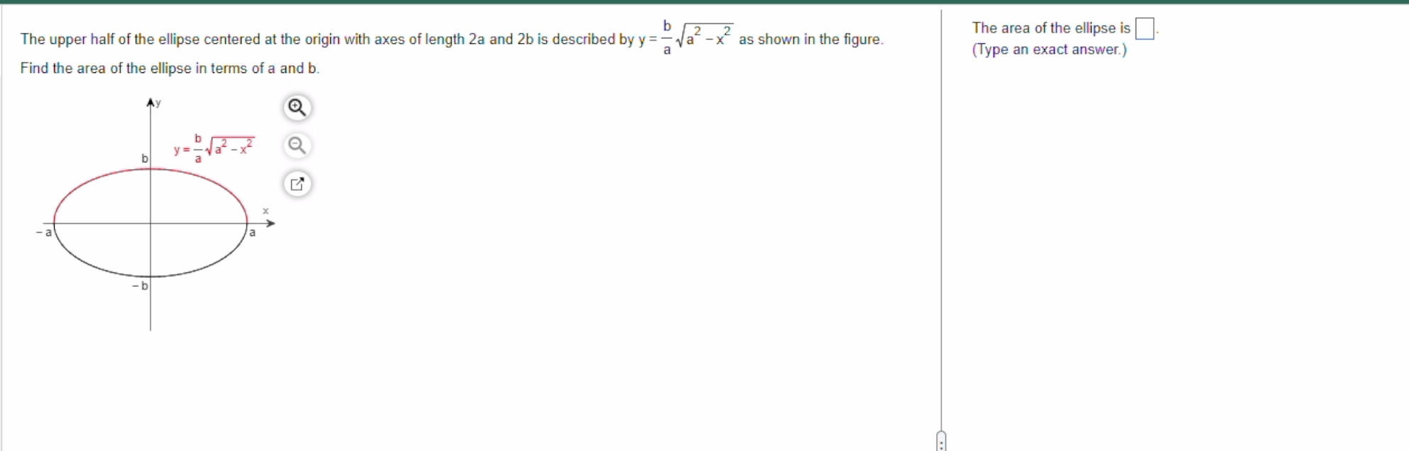Solved The upper half of the ellipse centered at the origin | Chegg.com