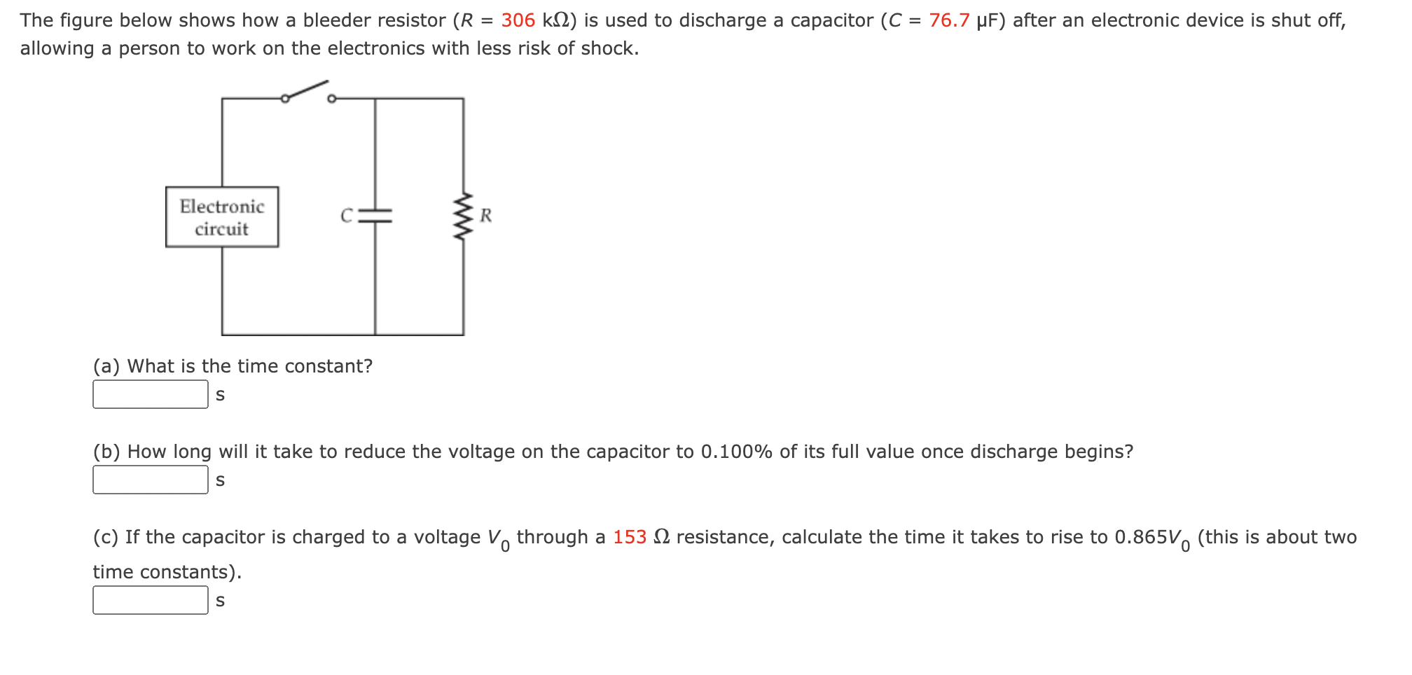 Solved The figure below shows how a bleeder resistor | Chegg.com