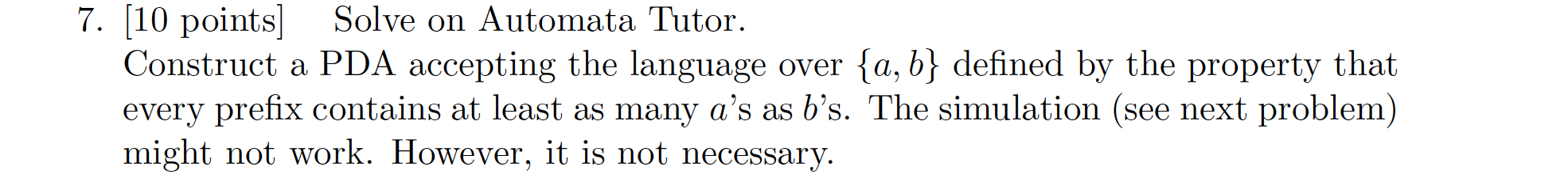 Solved 7. (10 points] Solve on Automata Tutor. Construct a | Chegg.com