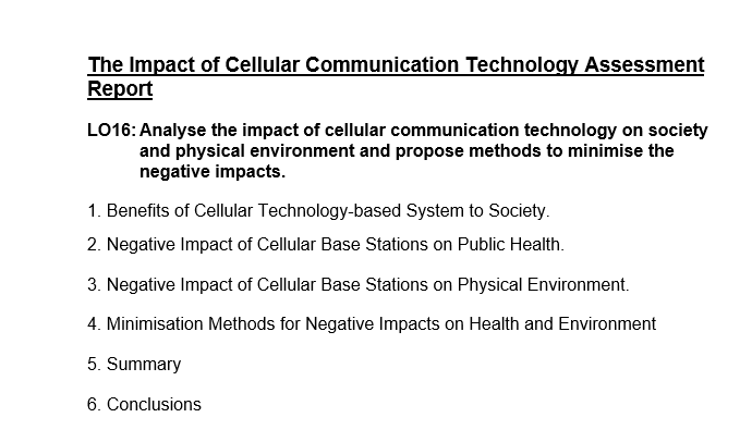 Solved The Impact of Cellular Communication Technology | Chegg.com