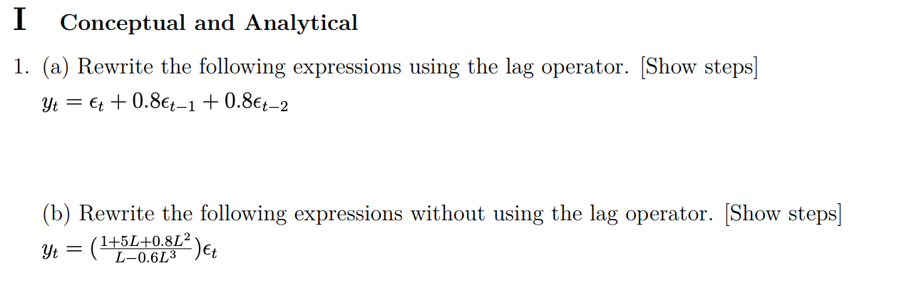 Solved Conceptual and Analytical (a) Rewrite the following | Chegg.com