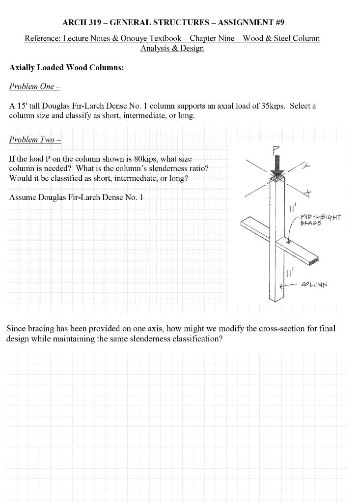 Solved ARCH 319 - GENERAL STRUCTURES - ASSIGNMENT #9 | Chegg.com
