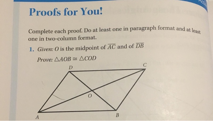 Solved Proofs for You! Complete each proof. Do at least one | Chegg.com