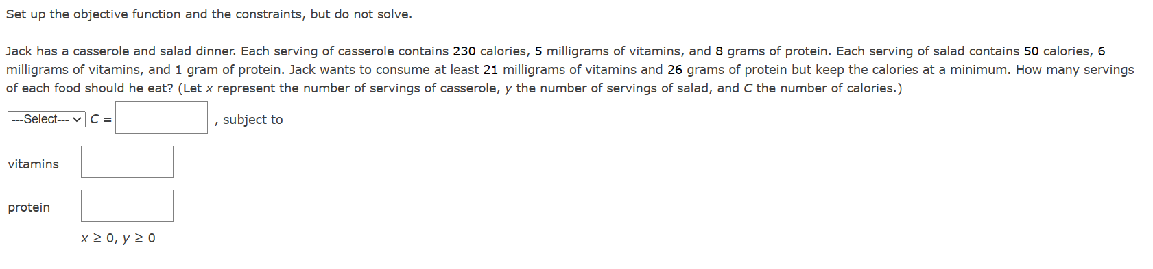 Solved Set up the objective function and the constraints, | Chegg.com