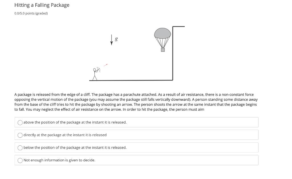 Solved Hitting a Falling Package 0.0/5.0 points (graded) 18 | Chegg.com