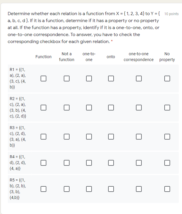 Solved Determine whether each relation is a function from X | Chegg.com