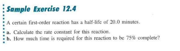 Solved A certain first-order reaction has a half-life of | Chegg.com