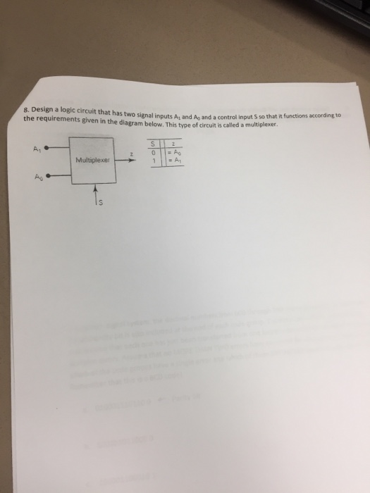 Solved s. Design a logic circuit that has two signal inputs | Chegg.com