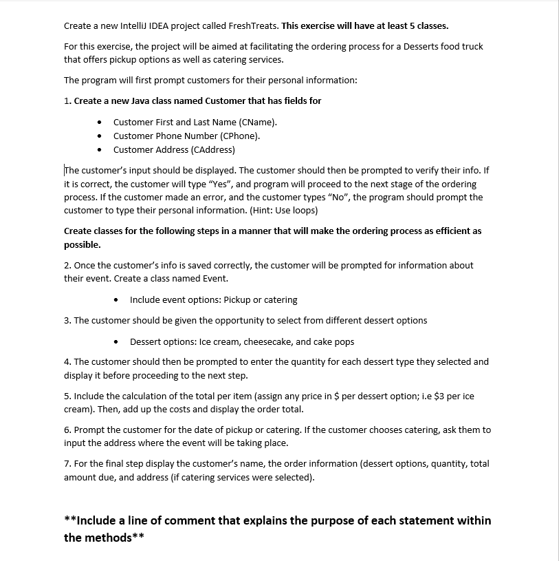 Solved Create a new IntelliJ IDEA project called | Chegg.com
