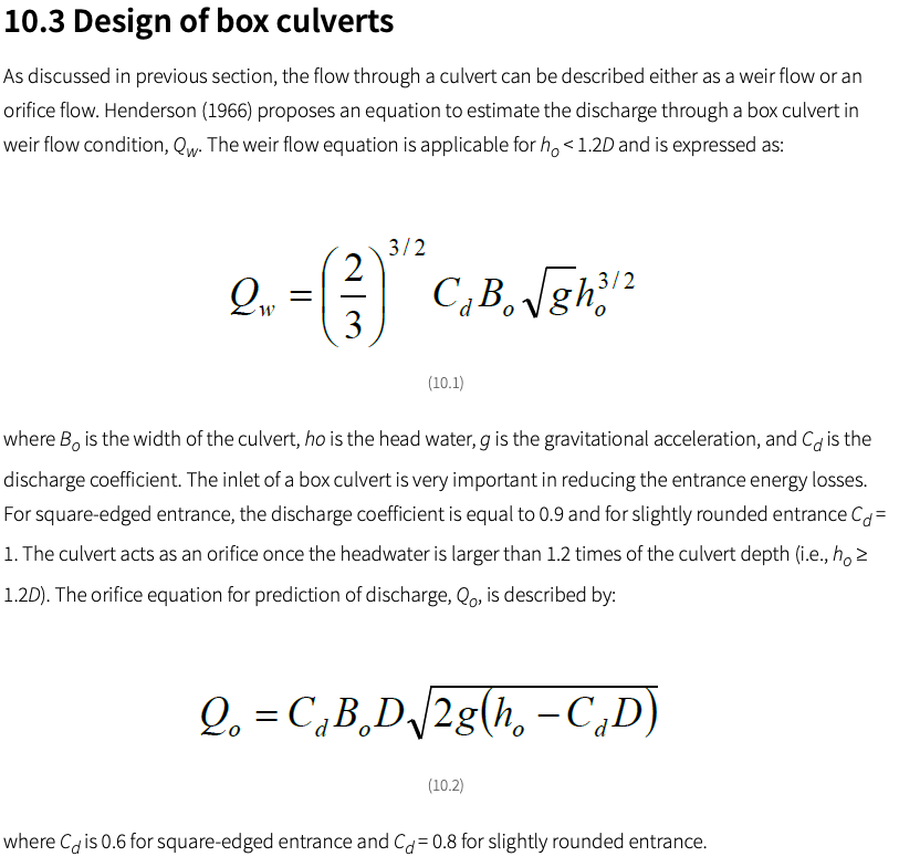 Solved 10.3 Design of box culverts As discussed in previous | Chegg.com