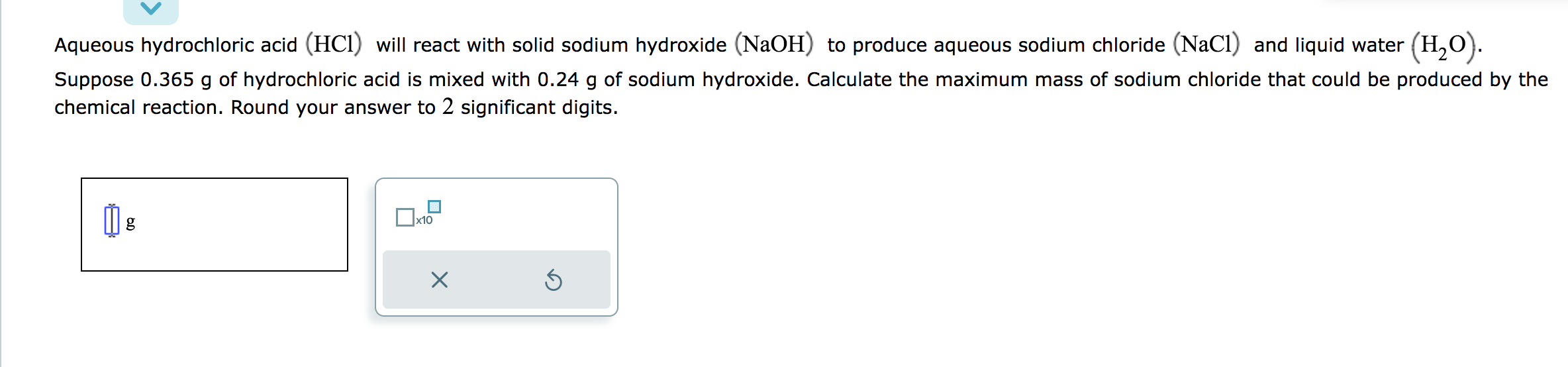 Solved Aqueous hydrochloric acid (HCl) will react with solid | Chegg.com
