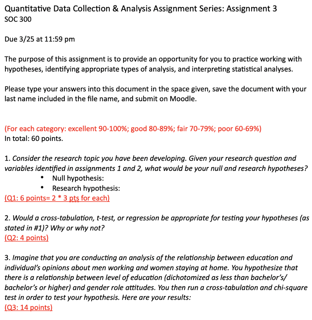 Quantitative Data Collection & Analysis Assignment | Chegg.com