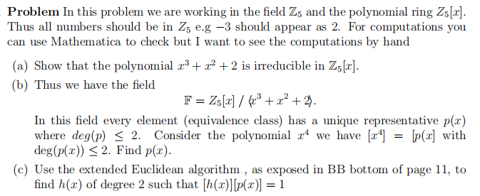 Solved Problem In this problem we are working in the field | Chegg.com