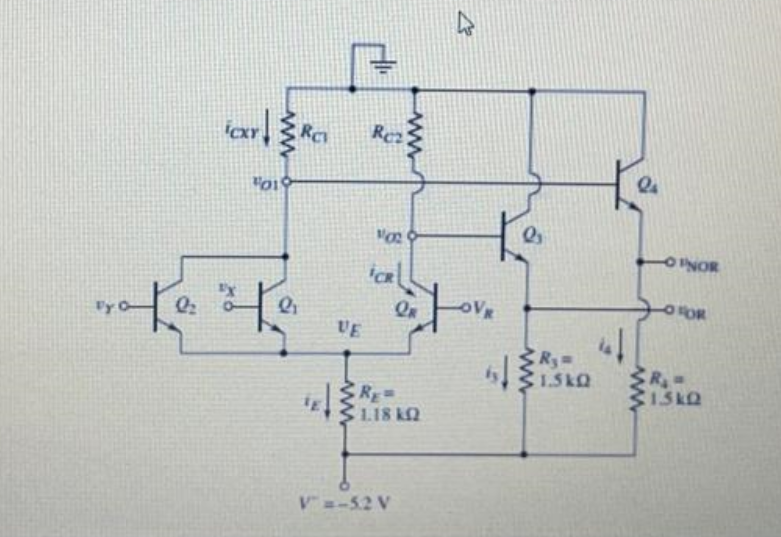 Q1 - Emitter-Coupled-Logic (ECL): (10 Marks) Assume | Chegg.com