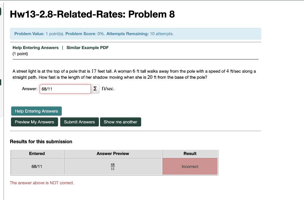 Solved Hw13-2.8-Related-Rates: Problem 8 Problem Value: 1 | Chegg.com Solved Hw13-2.8-Related-Rates: Problem 8 Problem Value: 1 | Chegg.com