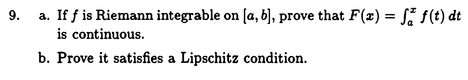 Solved 9. a. If f is Riemann integrable on [a,b], prove that | Chegg.com