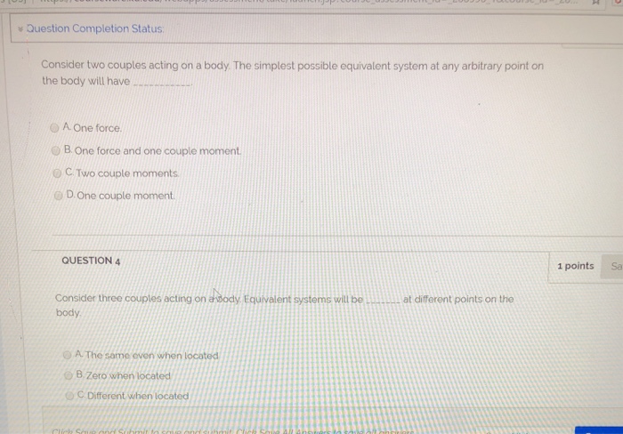 Solved v Question Completion Status A general system of | Chegg.com