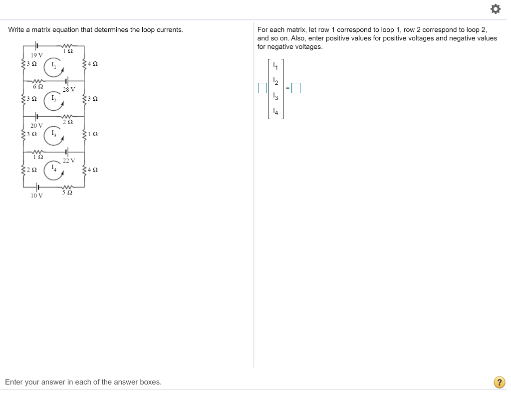 Solved Write A Matrix Equation That Determines The Loop 3792