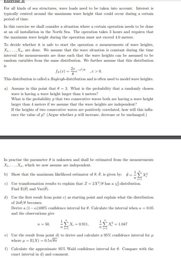 Solved Consider the situation in exercise 3, point f). Which | Chegg.com
