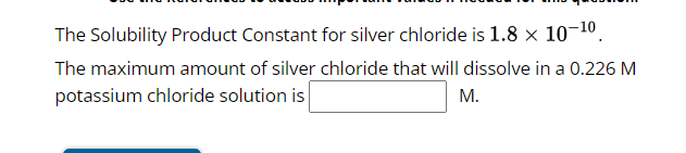 Solved The Solubility Product Constant for silver chloride | Chegg.com