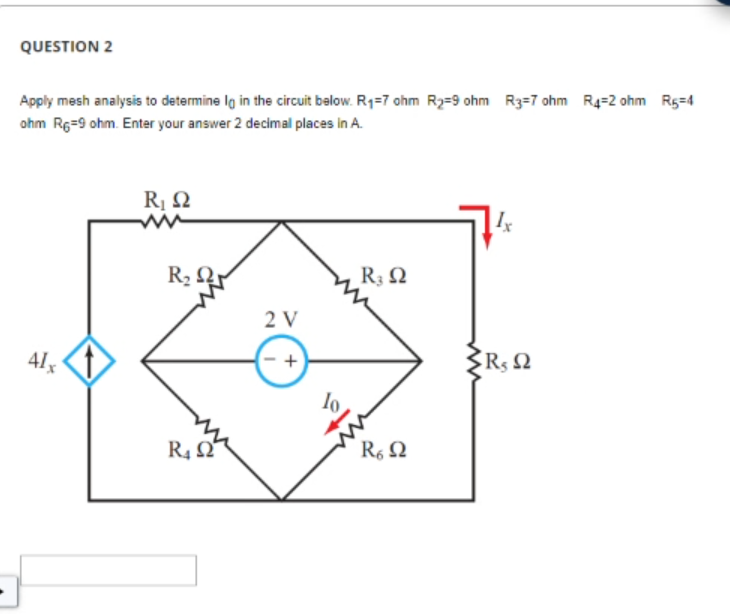 Solved Apply mesh analysis to determine I0 in the circuit | Chegg.com