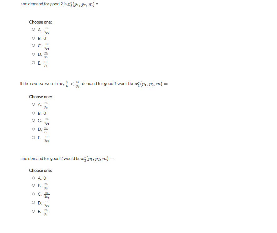 Solved In addition to finding the optimal bundles given | Chegg.com