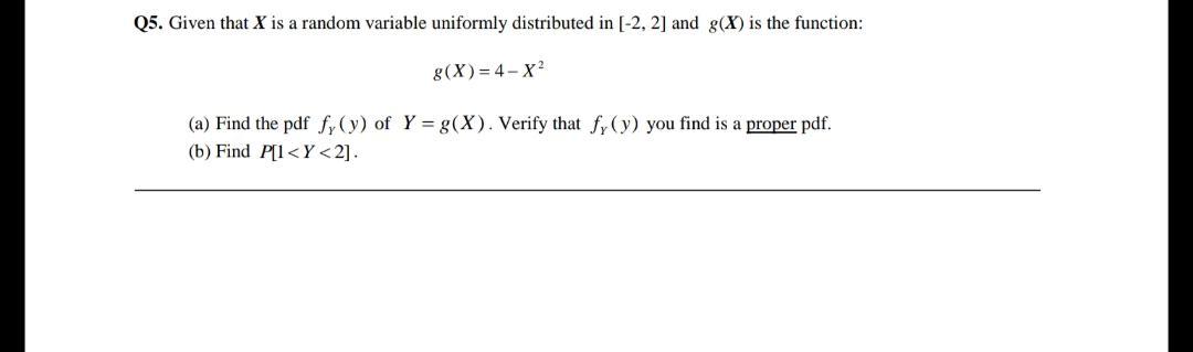Solved Q5. Given that X is a random variable uniformly | Chegg.com