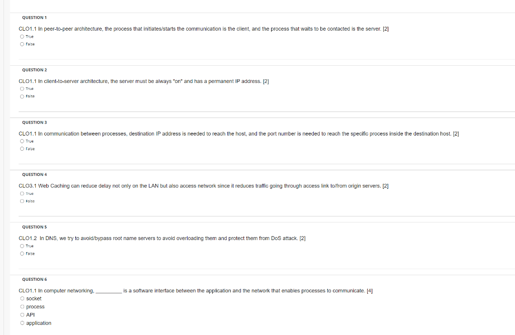 Solved CLO1.1 In peer-to-peer architecture, the process that | Chegg.com