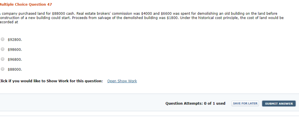 Solved Multiple Choice Question 98 company purchased factory | Chegg.com