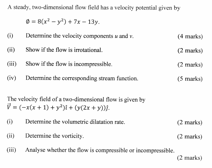 Solved A steady, two-dimensional flow field has a velocity | Chegg.com