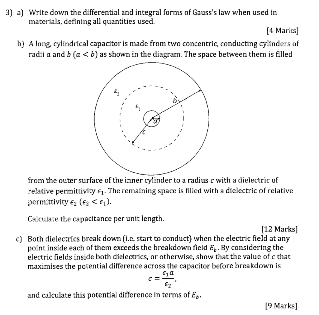 Solved 3) a) Write down the differential and integral forms | Chegg.com