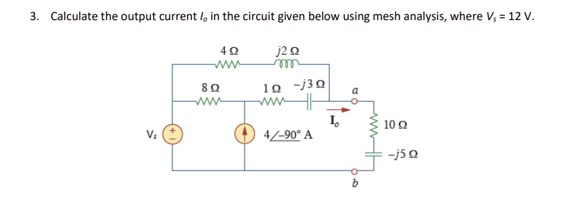 3. Calculate the output current Io in the circuit | Chegg.com