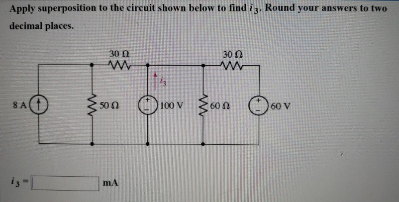Solved Apply superposition to the circuit shown below to | Chegg.com
