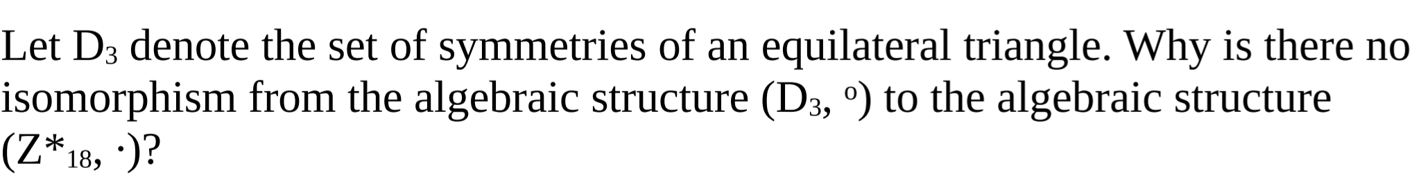 Solved Let D3 denote the set of symmetries of an equilateral | Chegg.com