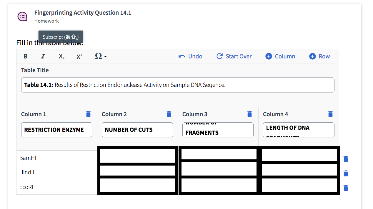 Solved Restriction Enzyme and Their Recognition | Chegg.com