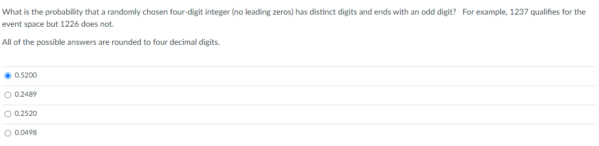 Solved What is the probability that a randomly chosen | Chegg.com