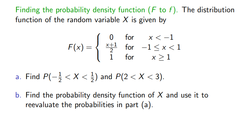 Solved Finding the probability density function to f. ﻿The | Chegg.com