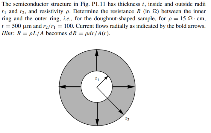 Solved The semiconductor structure in Fig. P1.11 has | Chegg.com