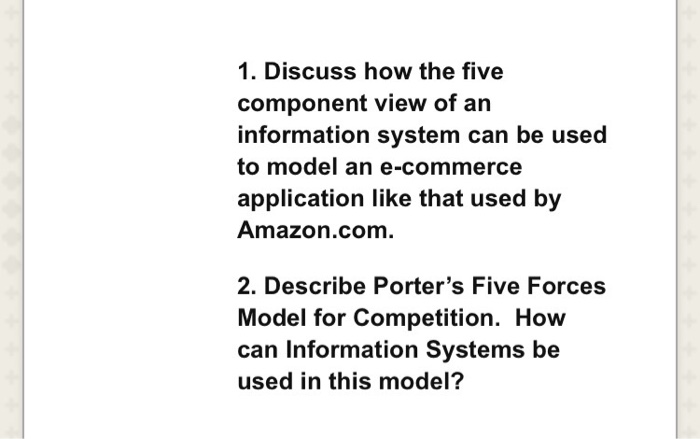 Solved Discuss how the five-component view of an information | Chegg.com
