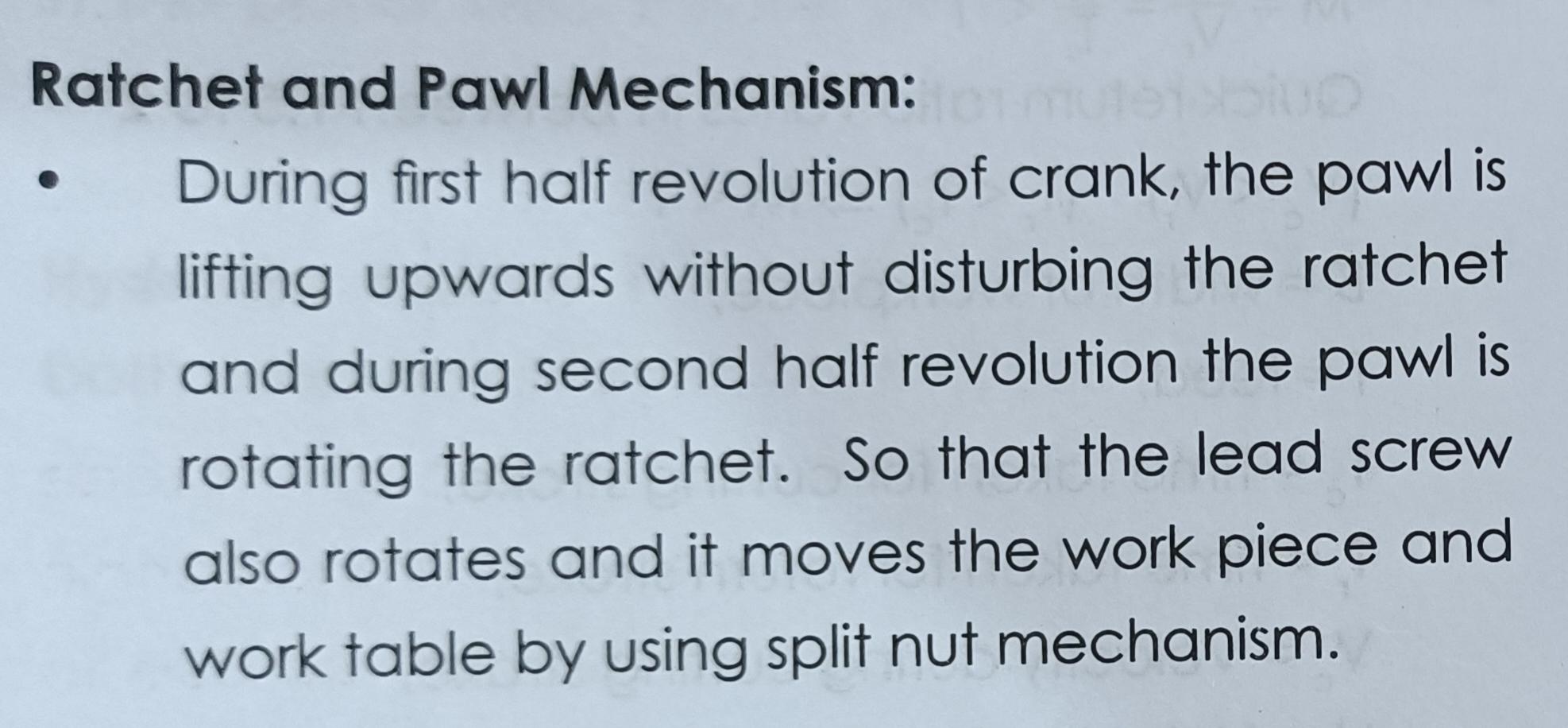 Solved Ratchet and Pawl Mechanism: During first half | Chegg.com