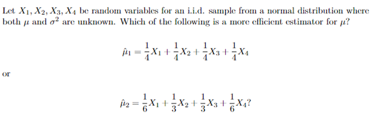 Solved Let x1,x2,x3,x4 ﻿be random variables for an i.i.d. | Chegg.com
